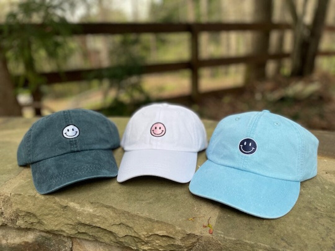 Smile Face Hat Embroidered Smile Face Hat Happy Hat Smile - Etsy