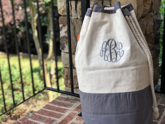 Monogrammed Laundry Bag Personalized Laundry Bag Canvas | Etsy