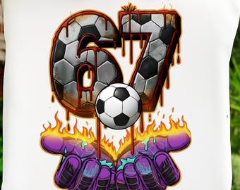 Soccer 67 Six Seven Gen Alpha Meme Drip 67 Ice Cream Drip Png, Soccer ...