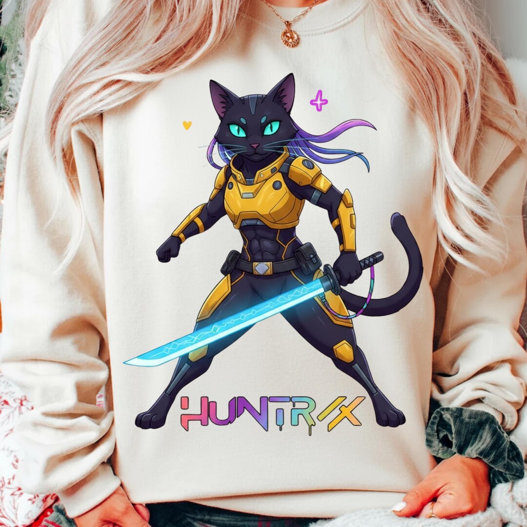 K-pop Demon Hunters Cat Svg Huntrix. Demon Cat Png, Layered, and Black ...
