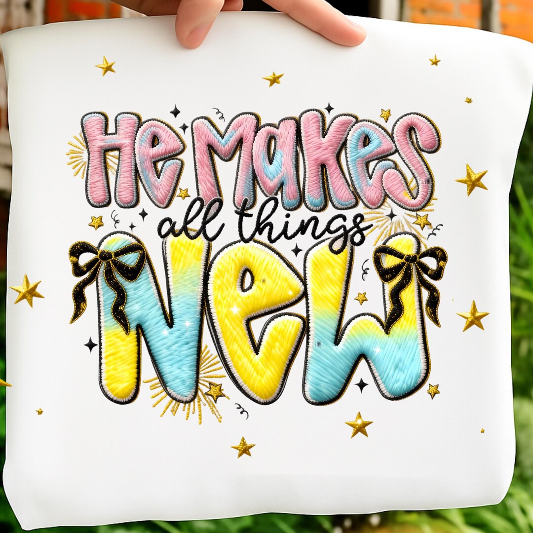 He Makes All Things New Png, Brushstroke Pink New Year Png, Preppy New ...