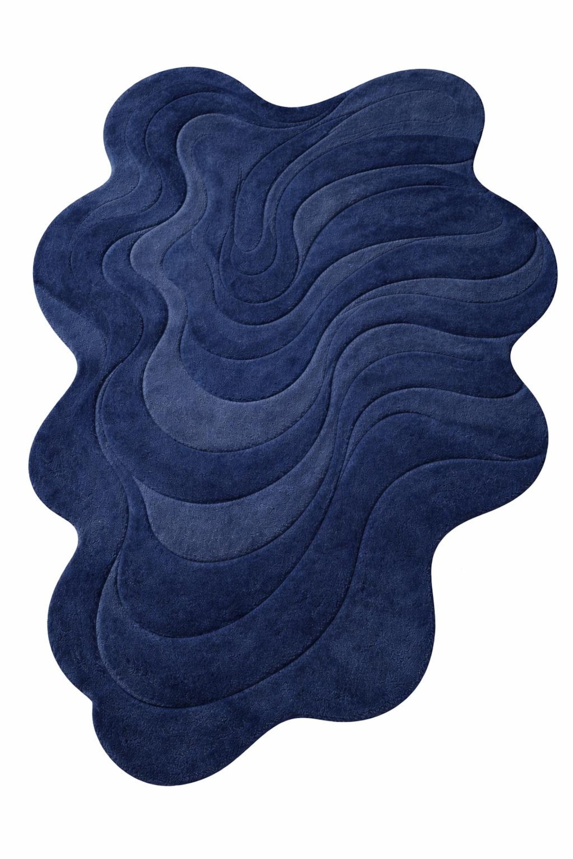 Navy Blue Wave Shaped Modern Area Rug Hand Tufted 8x10 | 9x12 - Etsy