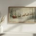 Vintage Santa Sleigh Frame TV Art, Reindeer Painting Art for TV, Rustic ...
