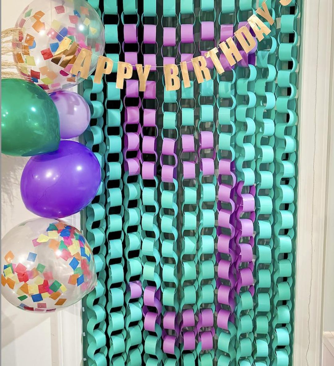 Number 1 - DIY Paper Chain Number Curtain Template | Party Backdrop ...