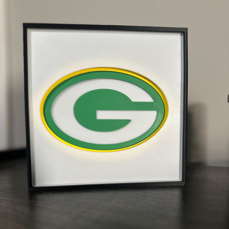 Green Bay Packers Shadow Box | 3D Printed Decor | Silhouette Art ...