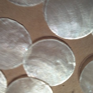 100 1" Capiz Seashells 1 Inch 2.5 Cm Flat Shells Natural Cream Capiz ...
