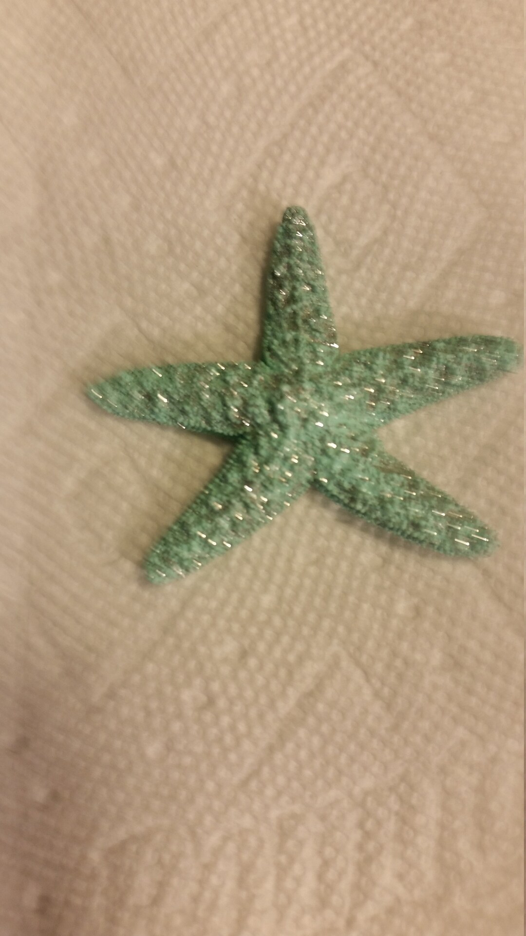 Painted Sugar Starfish Glittered Starfish Place Card Silver Gold Aqua ...