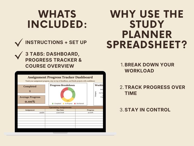 Student Assignment Progress Tracker Google Sheets | Academic Progress ...
