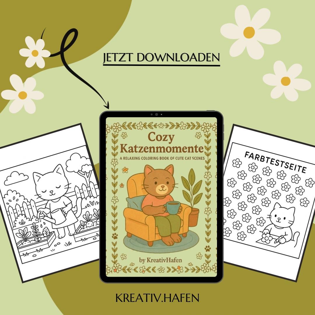 Cozy Cat Moments – Cat Coloring Book PDF | 20+ Cute Cozy Cat Scenes ...