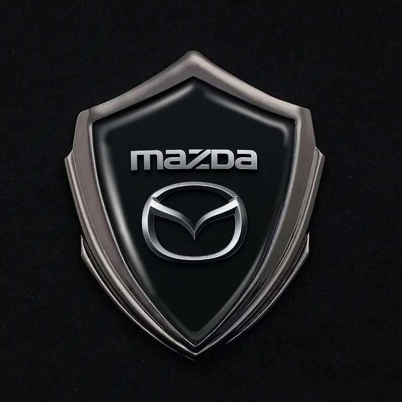 Mazda 3D Metal Shield Emblem Logo Domed Glossy Epoxy Resin Car Badge ...