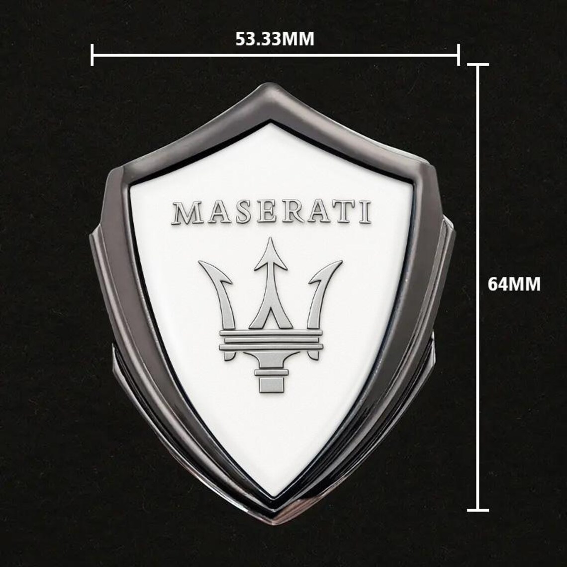 Maserati 3D Metal Shield Emblem Logo Domed Glossy Epoxy Resin Car Badge ...