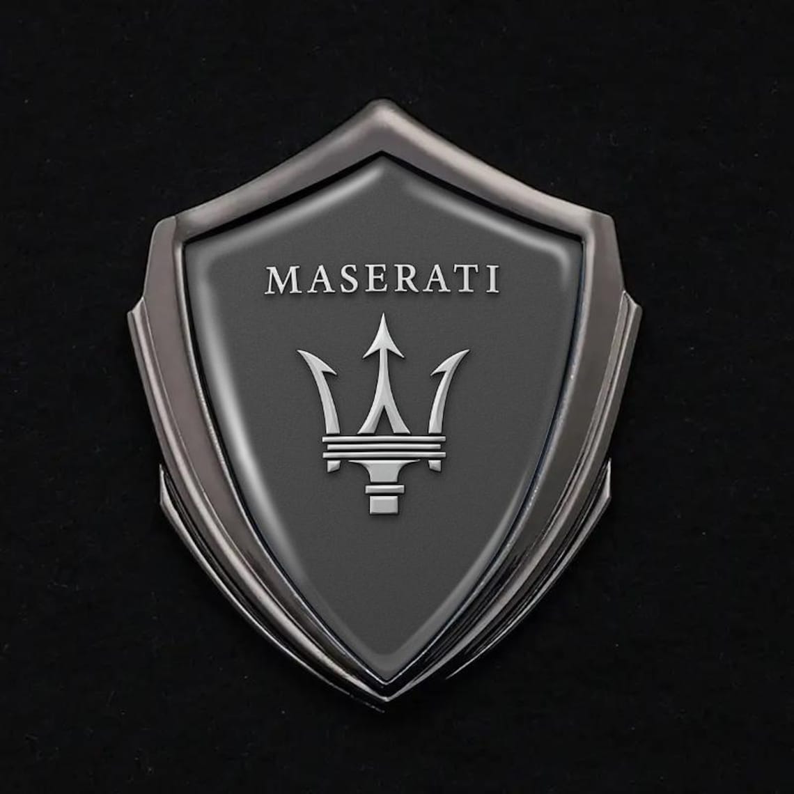 Maserati 3D Metal Shield Emblem Logo Domed Glossy Epoxy Resin Car Badge ...