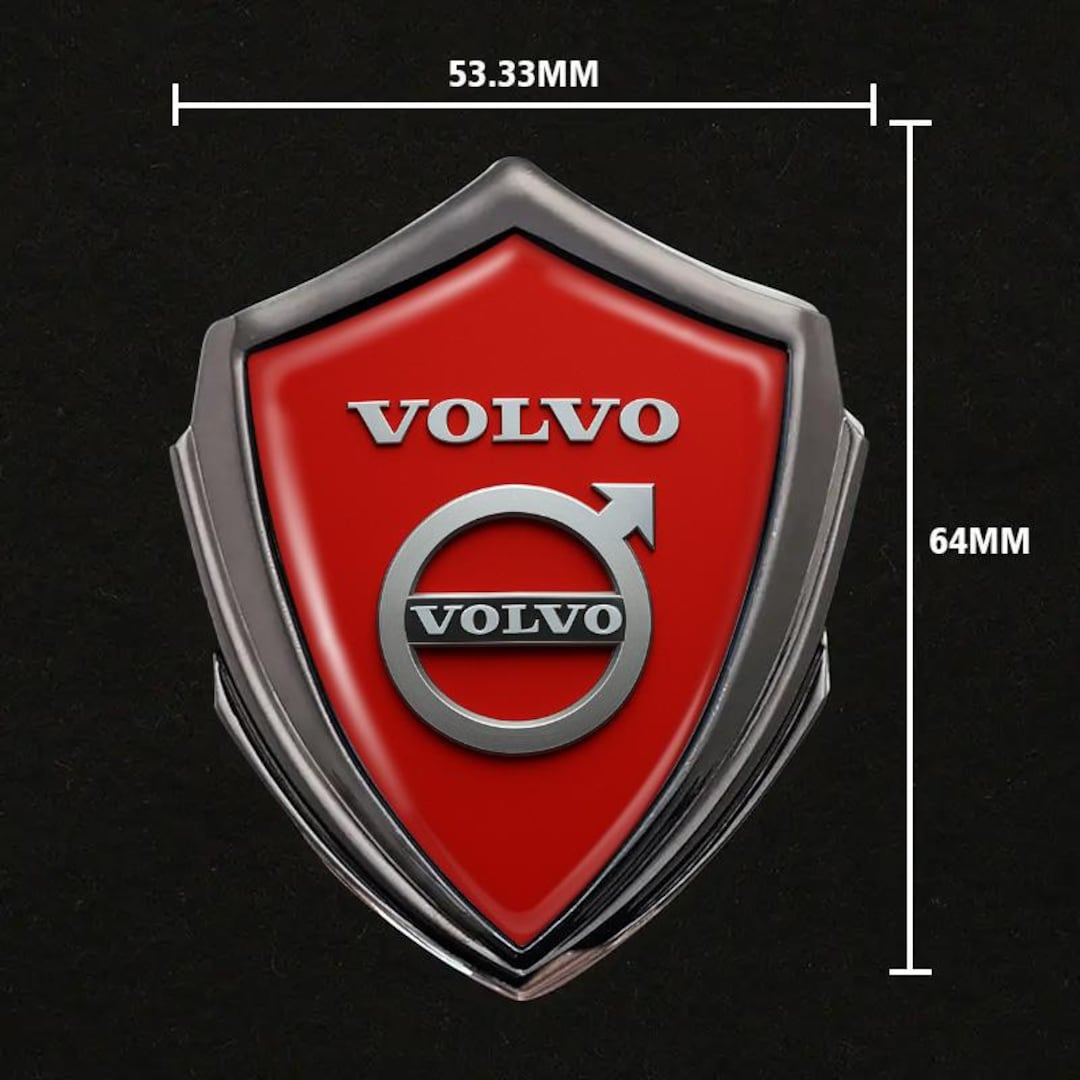 Volvo 3D Metal Shield Emblem Logo Domed Glossy Epoxy Resin Car Badge ...