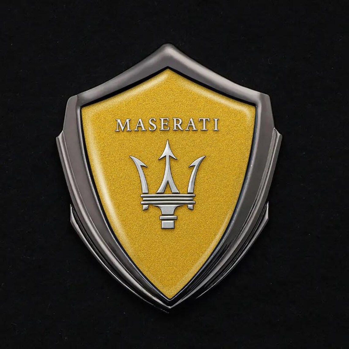 Maserati 3D Metal Shield Emblem Logo Domed Glossy Epoxy Resin Car Badge ...