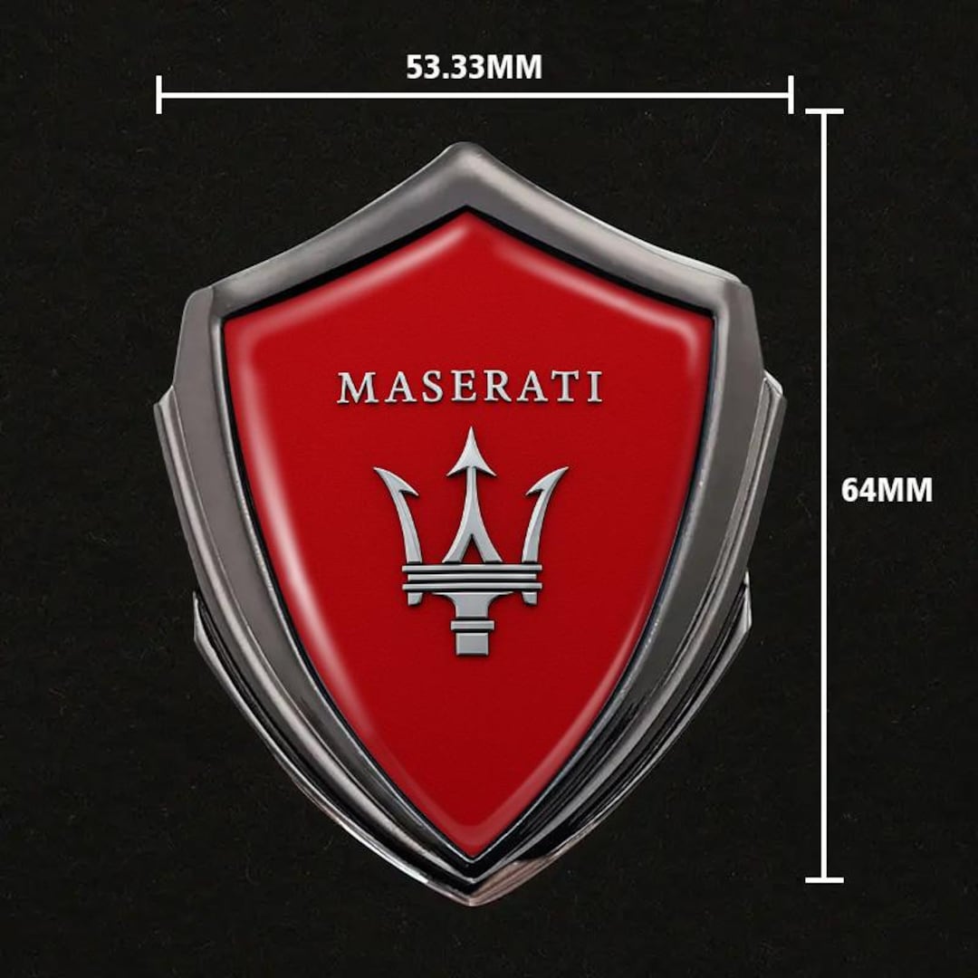 Maserati 3D Metal Shield Emblem Logo Domed Glossy Epoxy Resin Car Badge ...