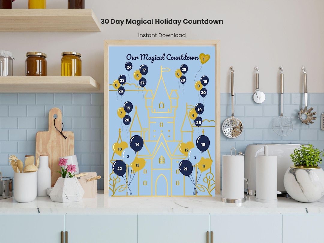 Disney Holiday Countdown / 30 Day Printable Trip Calendar / Orlando ...
