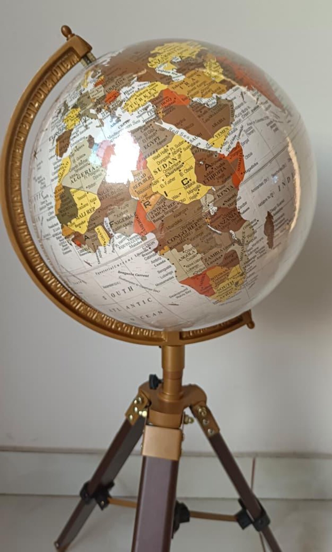 Vintage Style Floor Stand Globe | Decorative World Globe on Pedestal ...