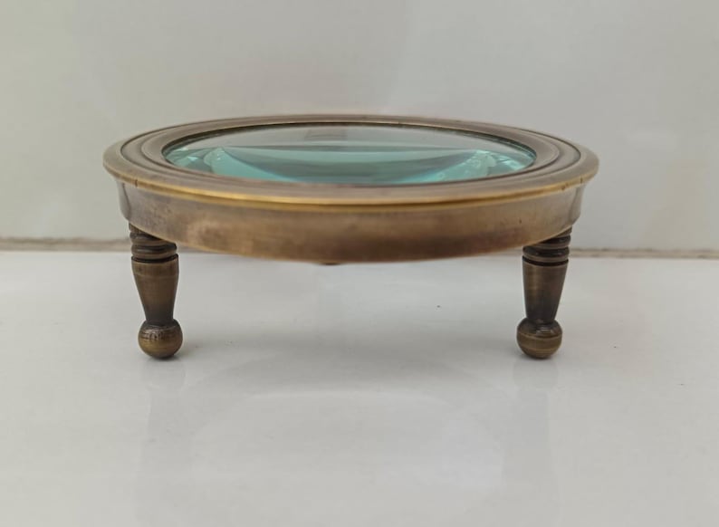 Antique Brass Table Top Magnifying Glass With Brass Handle – Antique ...