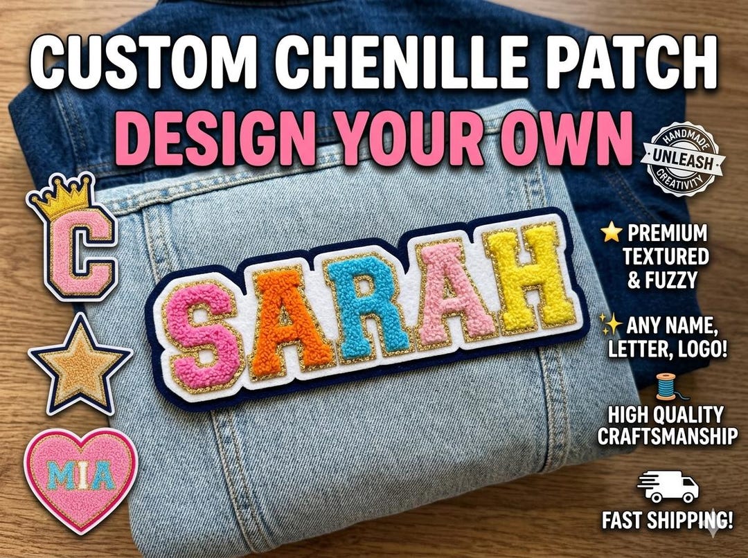 Custom Chenille Patches – Varsity Letters, Numbers, Fuzzy Logo for ...