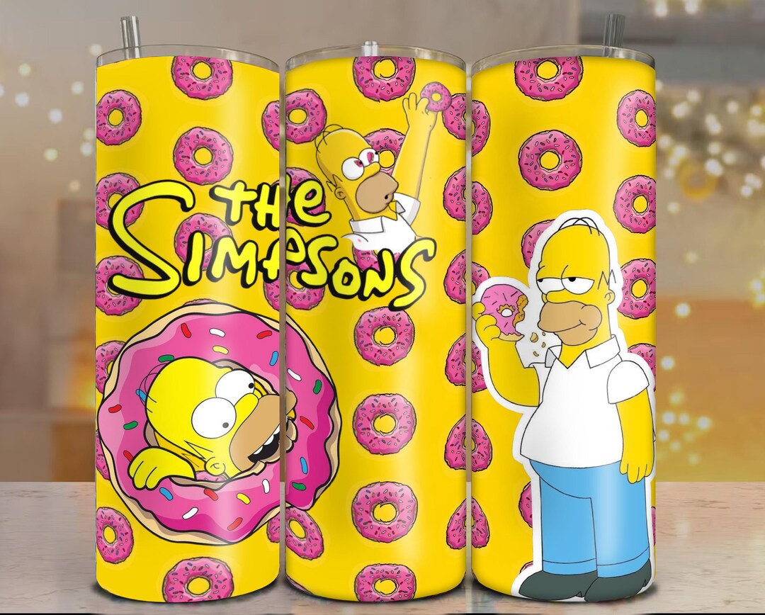 Simpsons Tumbler Wrap PNG: Colorful Cartoon Collage (digital Download ...