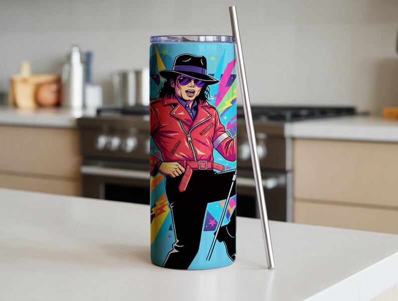Pop Singer Tumbler Wrap: 20oz Skinny PNG Sublimation Design (digital ...