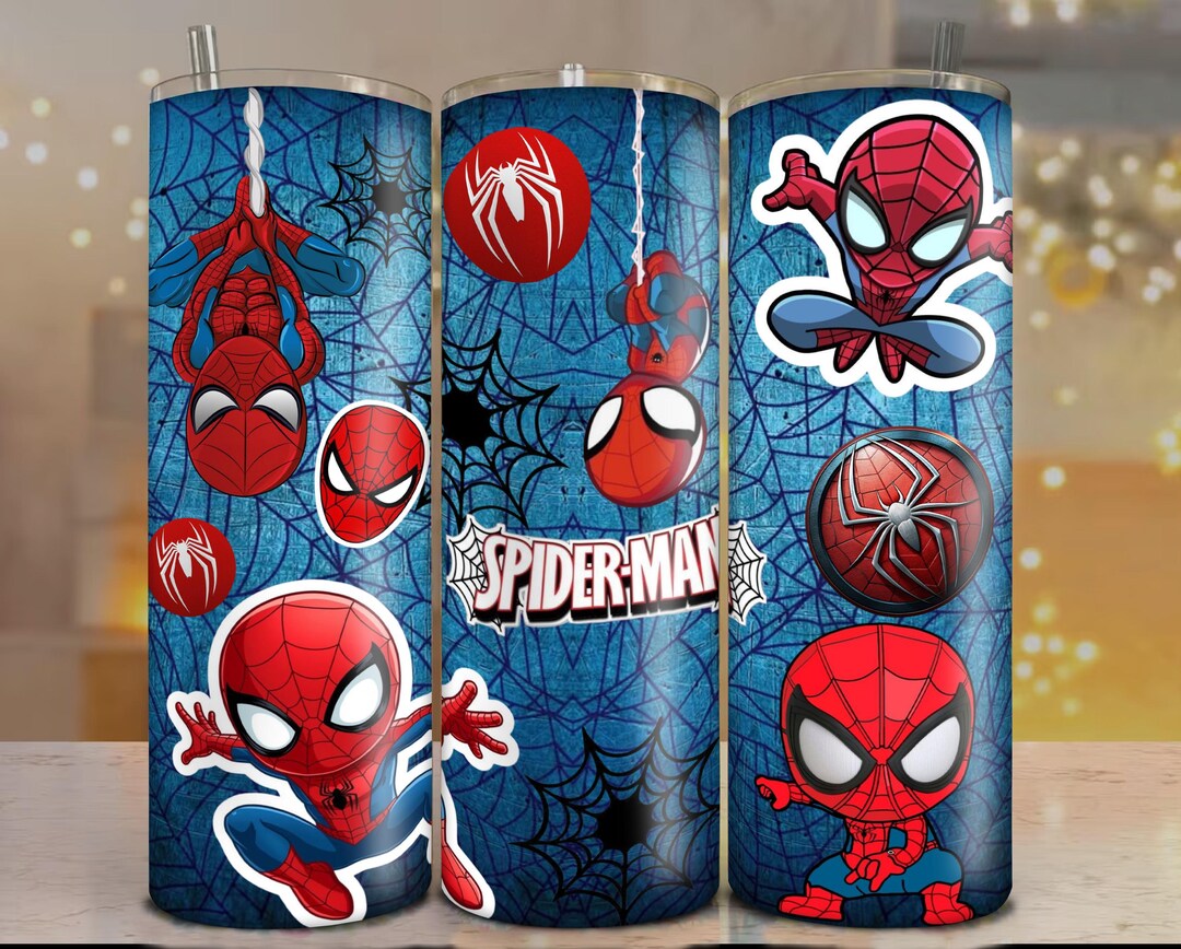 Spiderman Tumbler Wrap PNG: 20oz Skinny Tumbler Sublimation Design ...