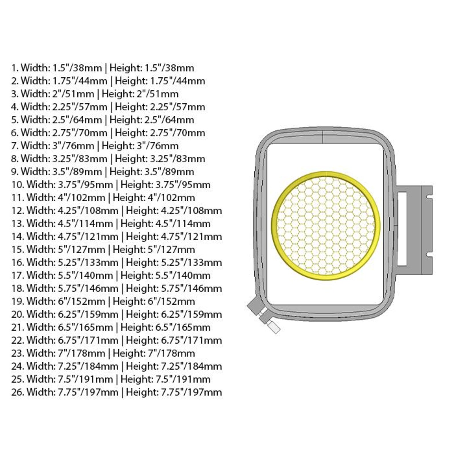 Honeycomb Embroidery Pattern, 26 Sizes, Patch & Applique (digital File ...