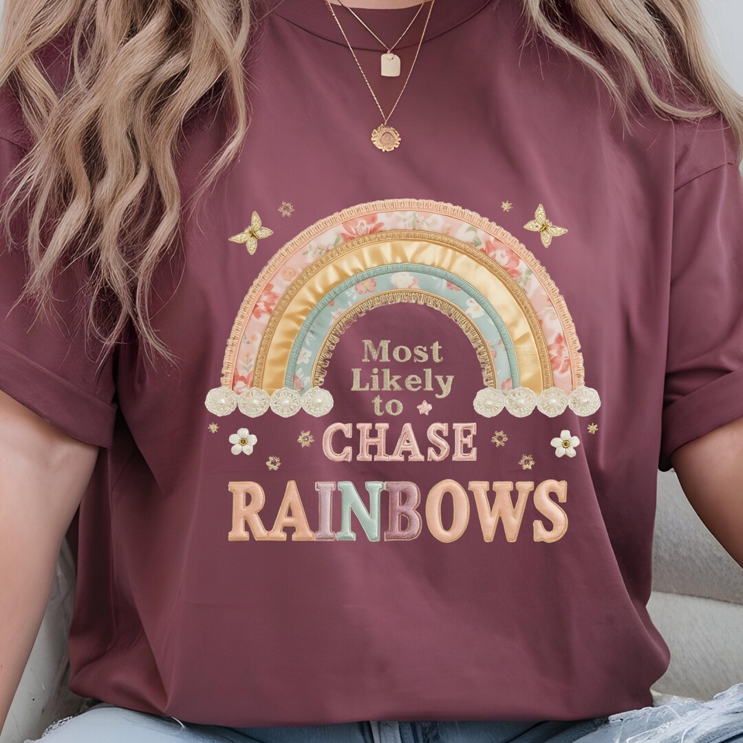 Chase Rainbows PNG, Boho Embroidery Design (digital Download) - Etsy