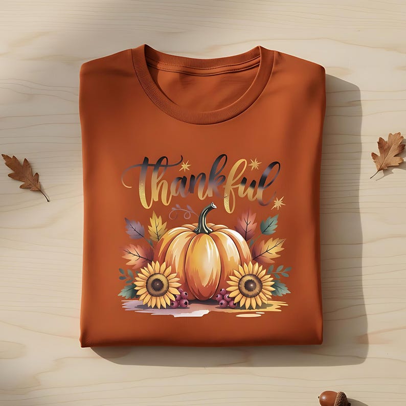Thankful Pumpkin Watercolor PNG | Thanksgiving Fall Design (digital ...