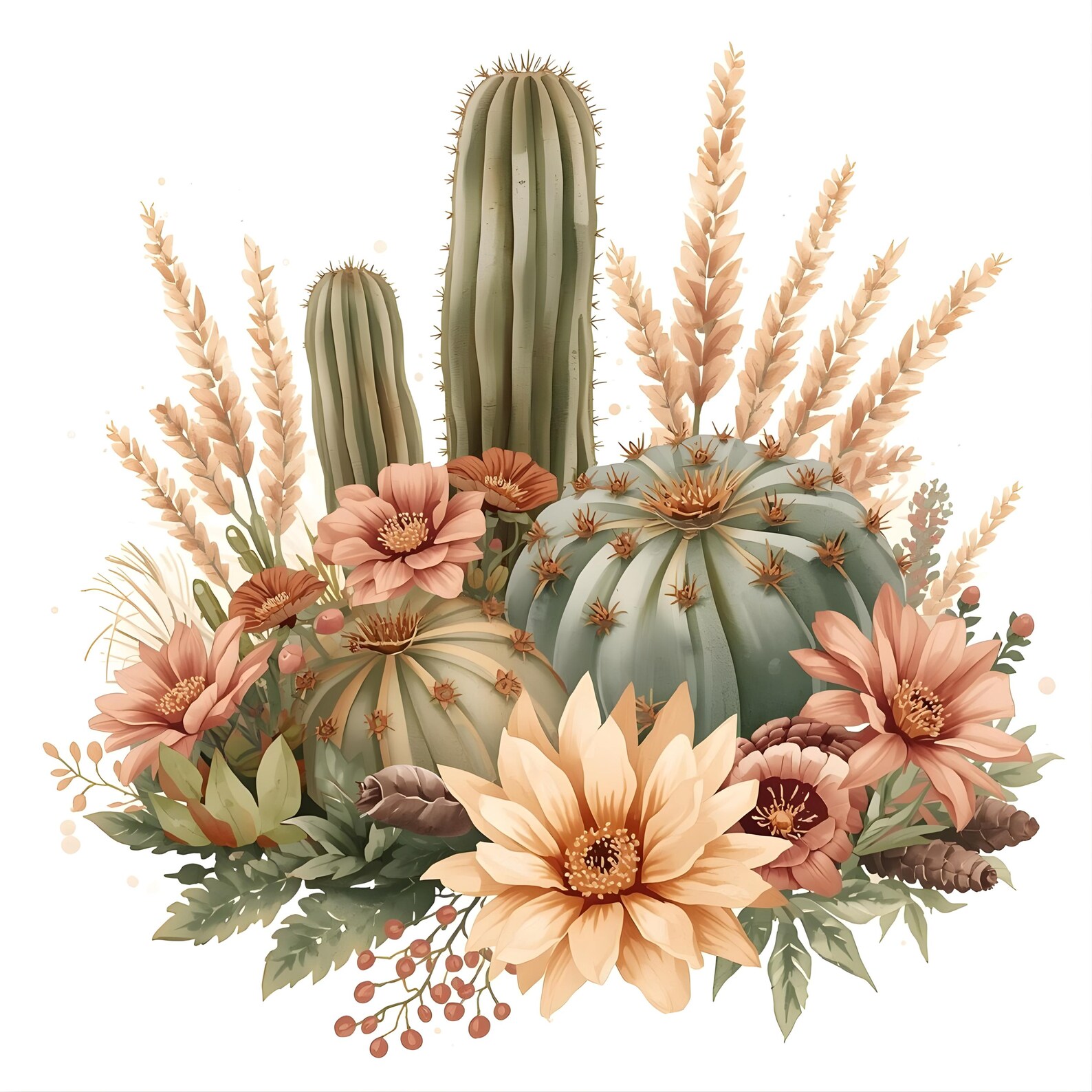 Watercolor Cactus Clipart – Boho Desert Flowers (digital Download) - Etsy
