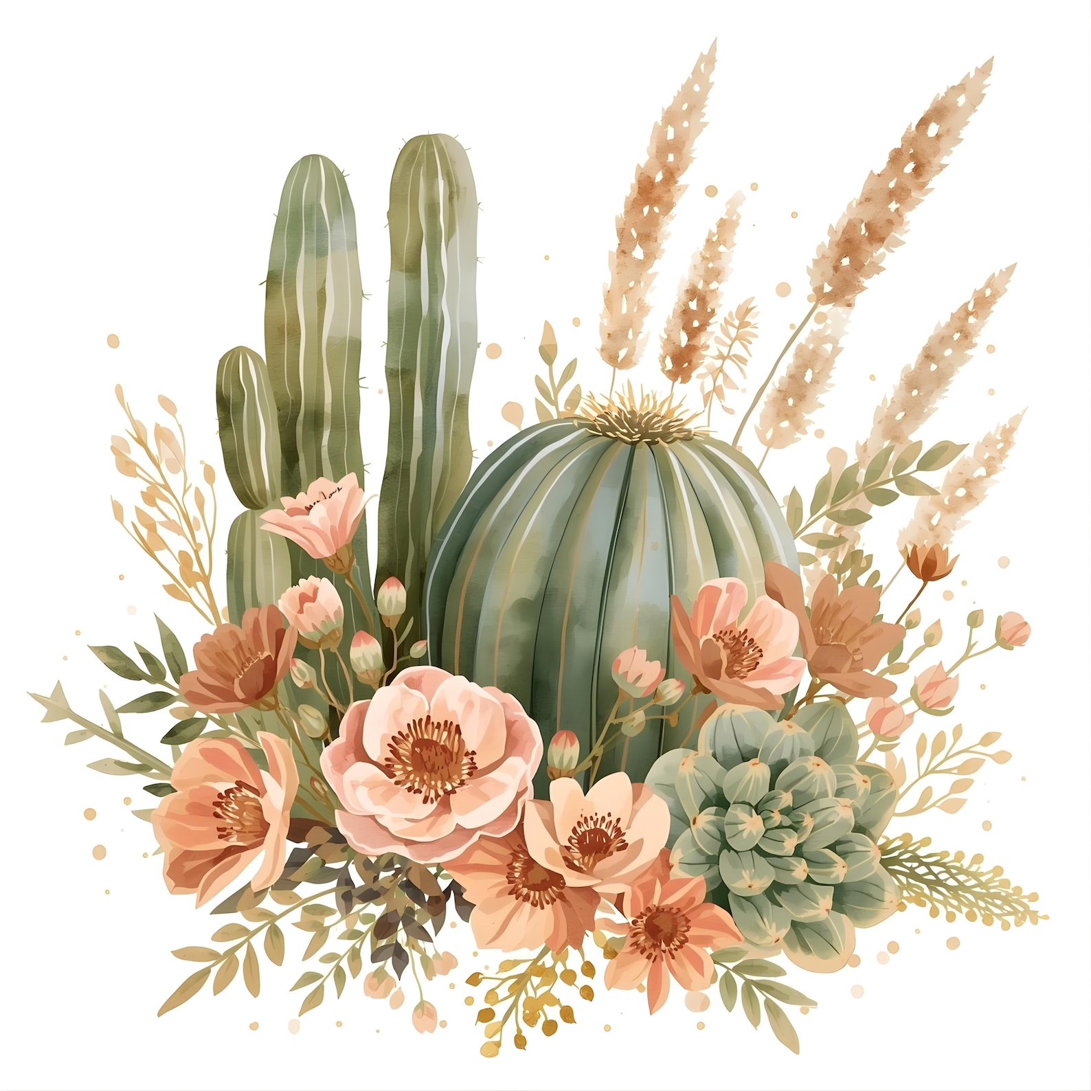 Watercolor Cactus Clipart – Boho Desert Flowers (digital Download) - Etsy