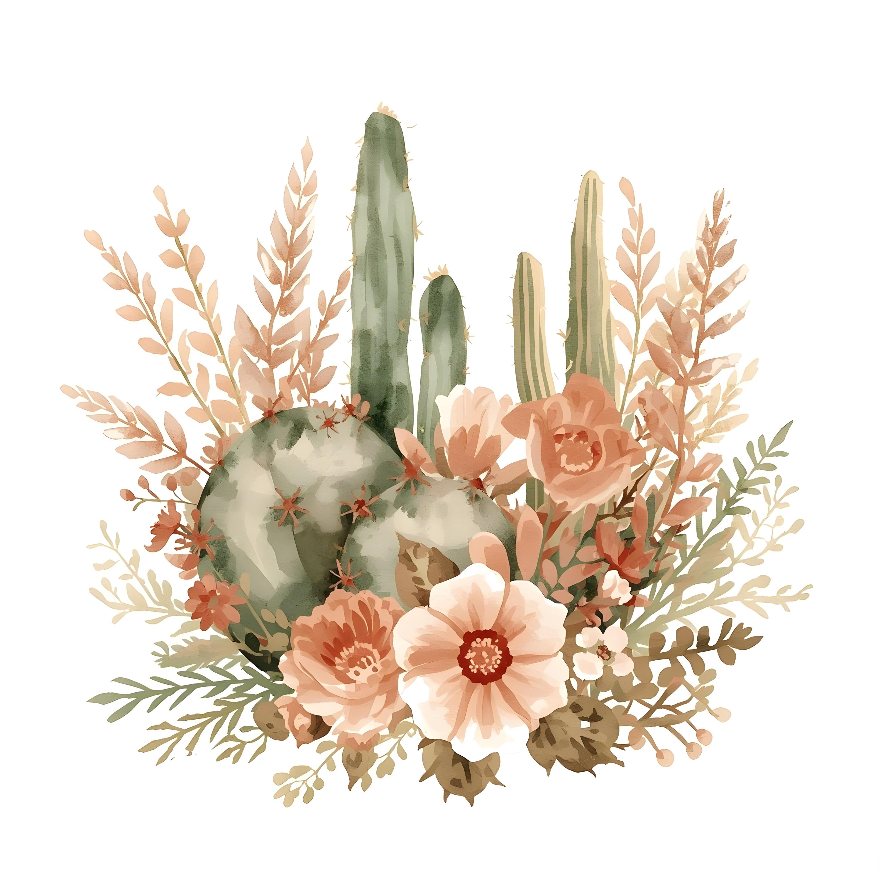 Watercolor Cactus Clipart – Boho Desert Flowers (digital Download) - Etsy
