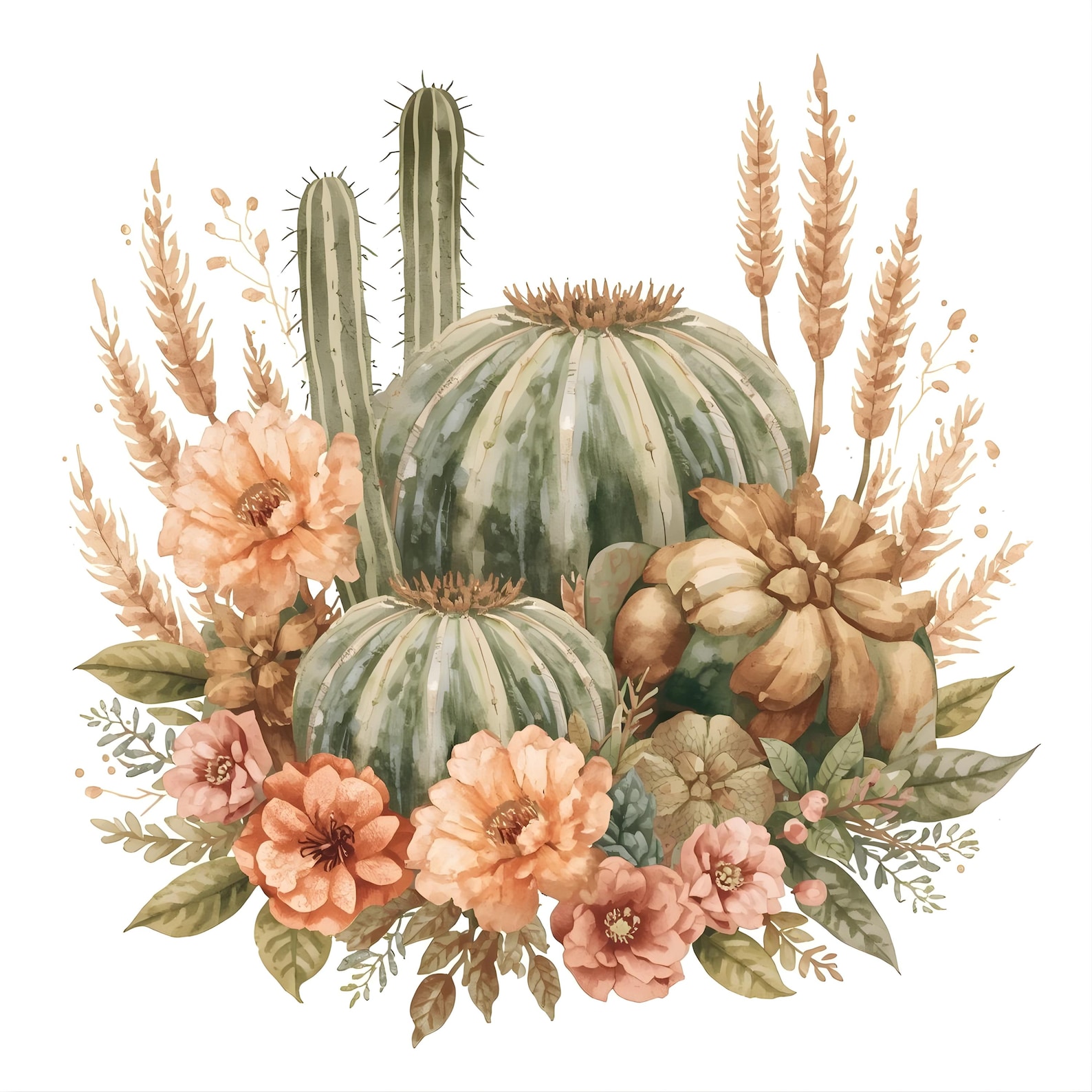 Watercolor Cactus Clipart – Boho Desert Flowers (digital Download) - Etsy
