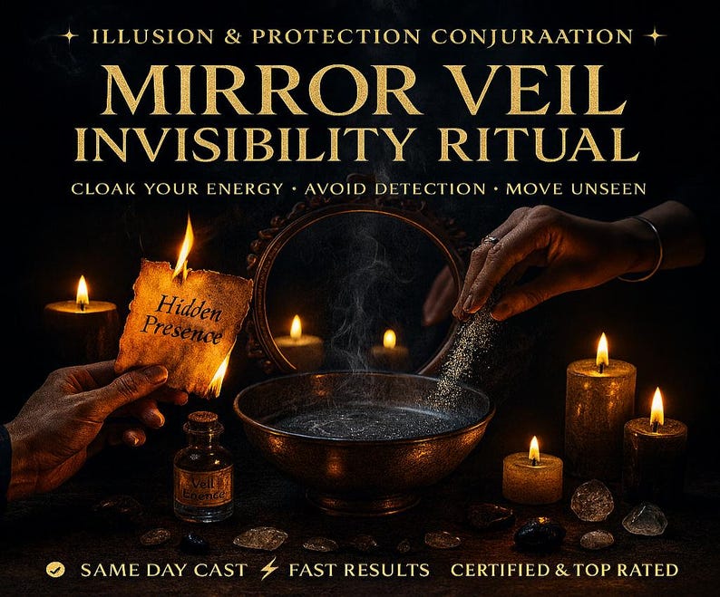 MIRROR VEIL INVISIBILITY Ritual, Protection Spell, Concealment Charm ...