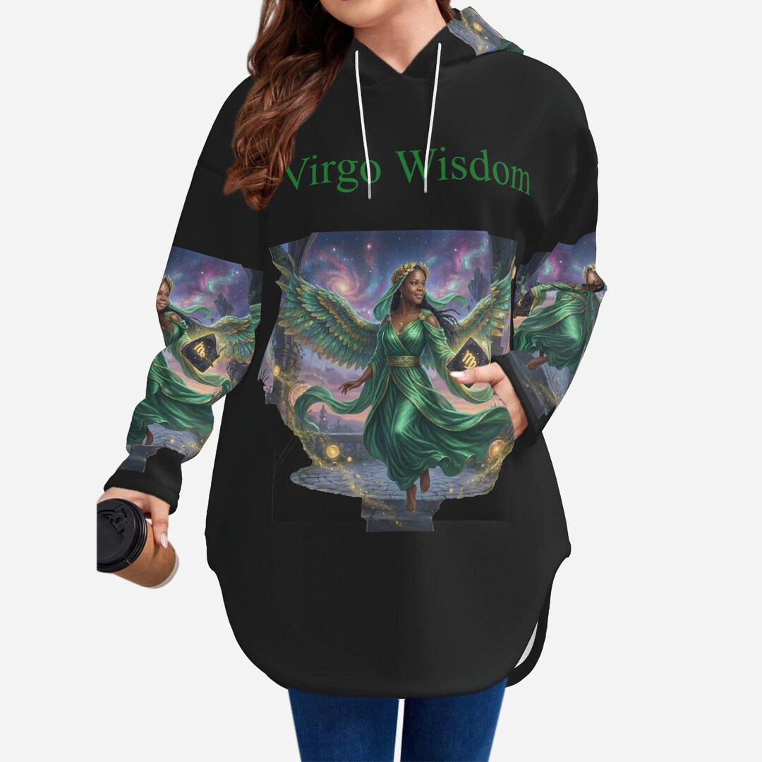 Custom Virgo Zodiac Hoodie | Diverse Angel Art Pullover | Personalized ...