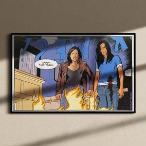 Sidney & Gale "scream 5" Movie Comic Adaption Comic Panel Print 11" X ...