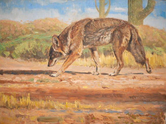 Original painting 'Coyote' Painting Art & Collectibles Acrylic etna.com.pe