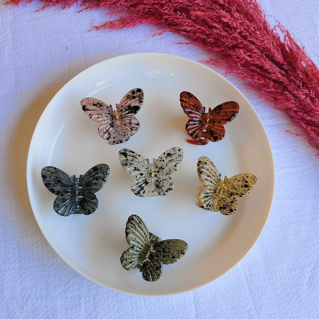 Acetate Butterfly Hair Claw Clip: Speckled Acrylic, Strong Hold - Etsy