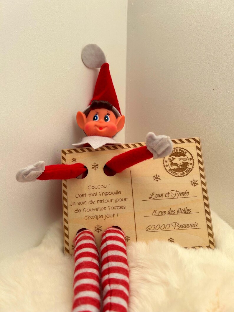Personalized Wooden Card – Mischievous Elf – Return of the Christmas ...