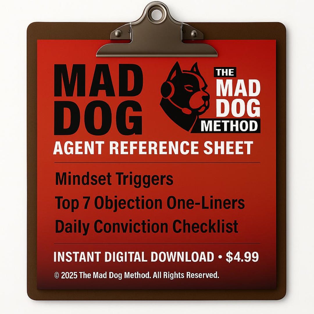 Sales Agent Cheat Sheet: Mindset, Rebuttals, Checklist (PDF Download ...