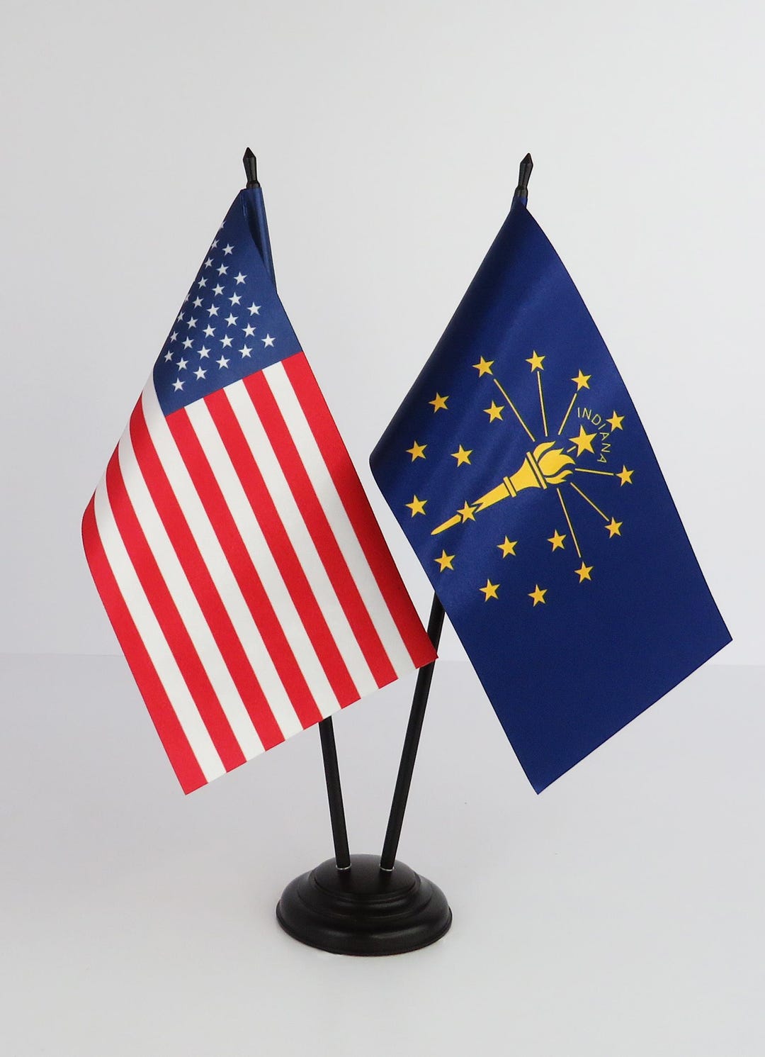 USA and Indiana Desk Flag Set (4x6 In) – Premium Office/home Decor on ...