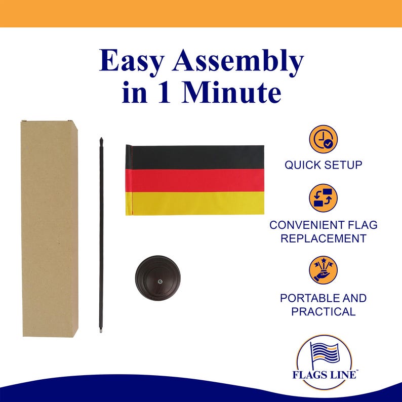 Wooden Germany Table Flag – Patriotic Office Decor, Custom Printed Flag ...