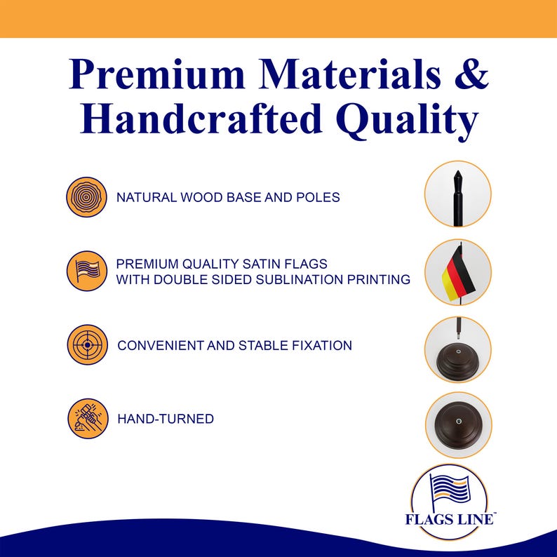 Wooden Germany Table Flag – Patriotic Office Decor, Custom Printed Flag ...