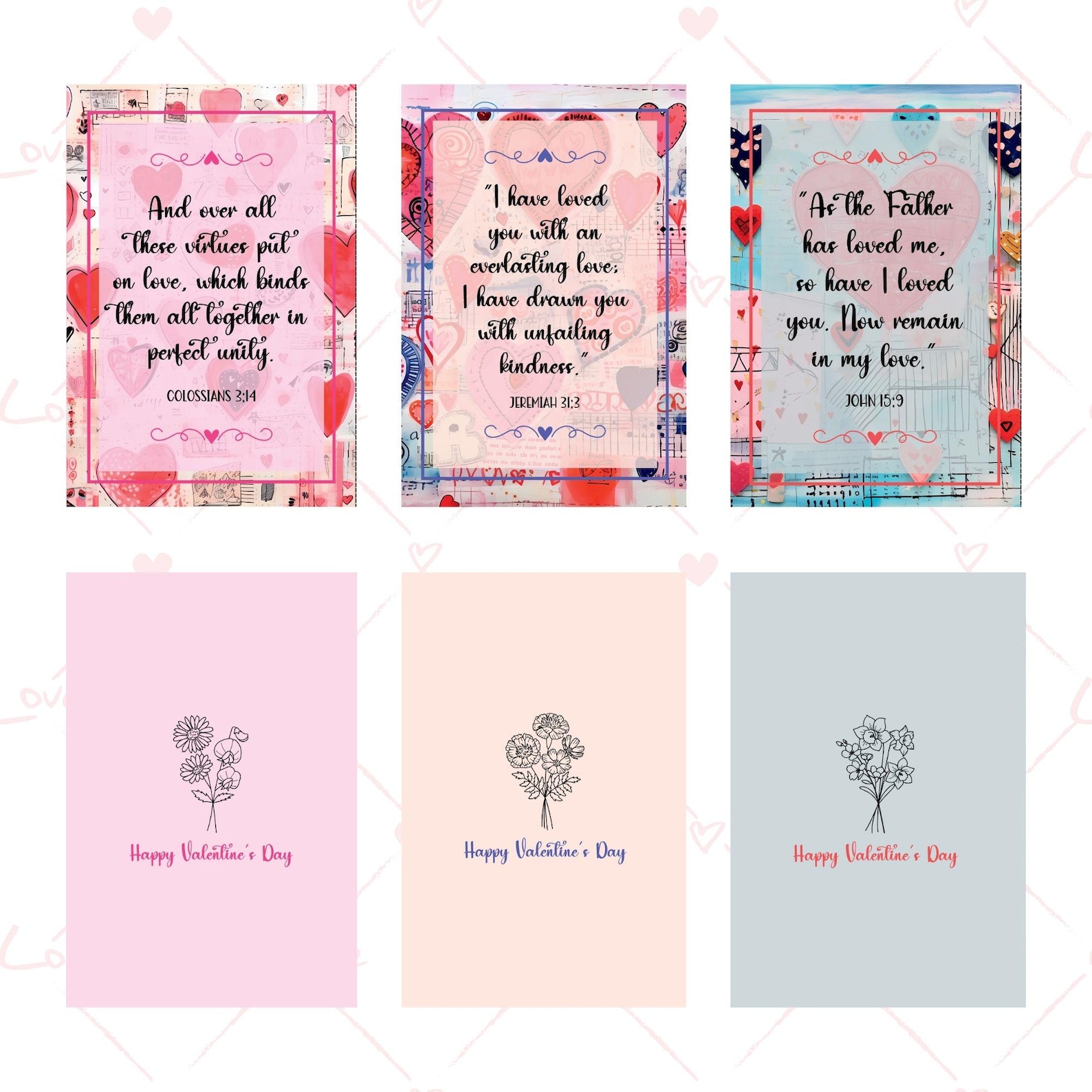 Valentine’s Day Bible Verse Cards, Christian Valentine Cards, Bible ...