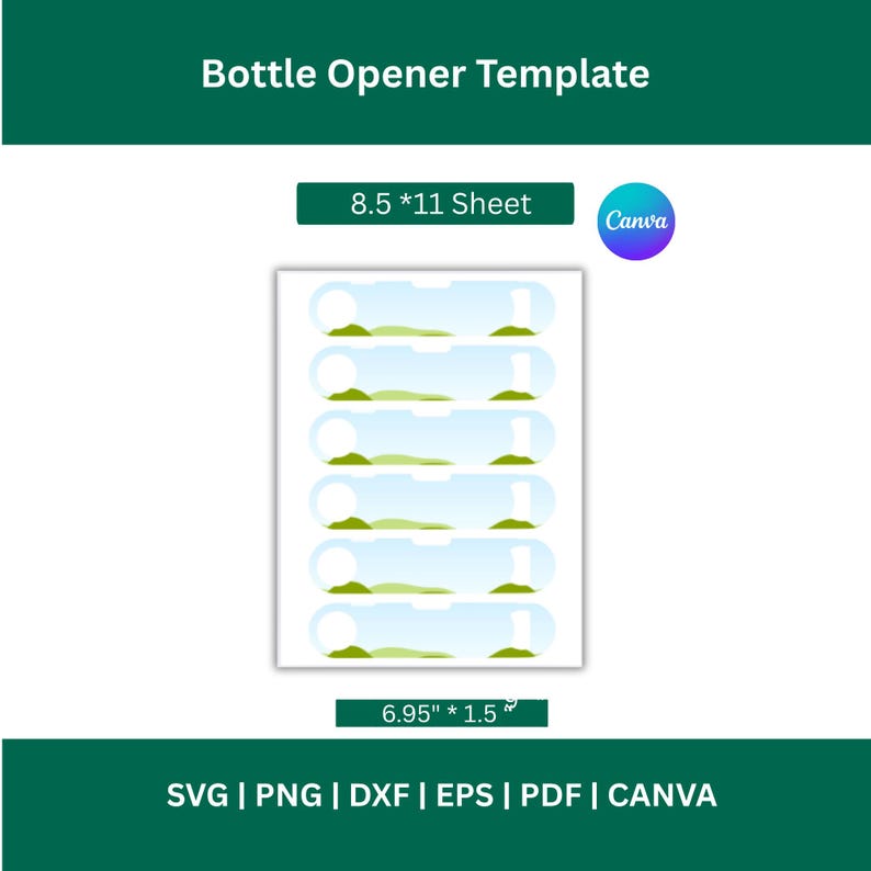 Bottle Opener Template Svg, Stainless Steel Bottle Opener Sublimation ...