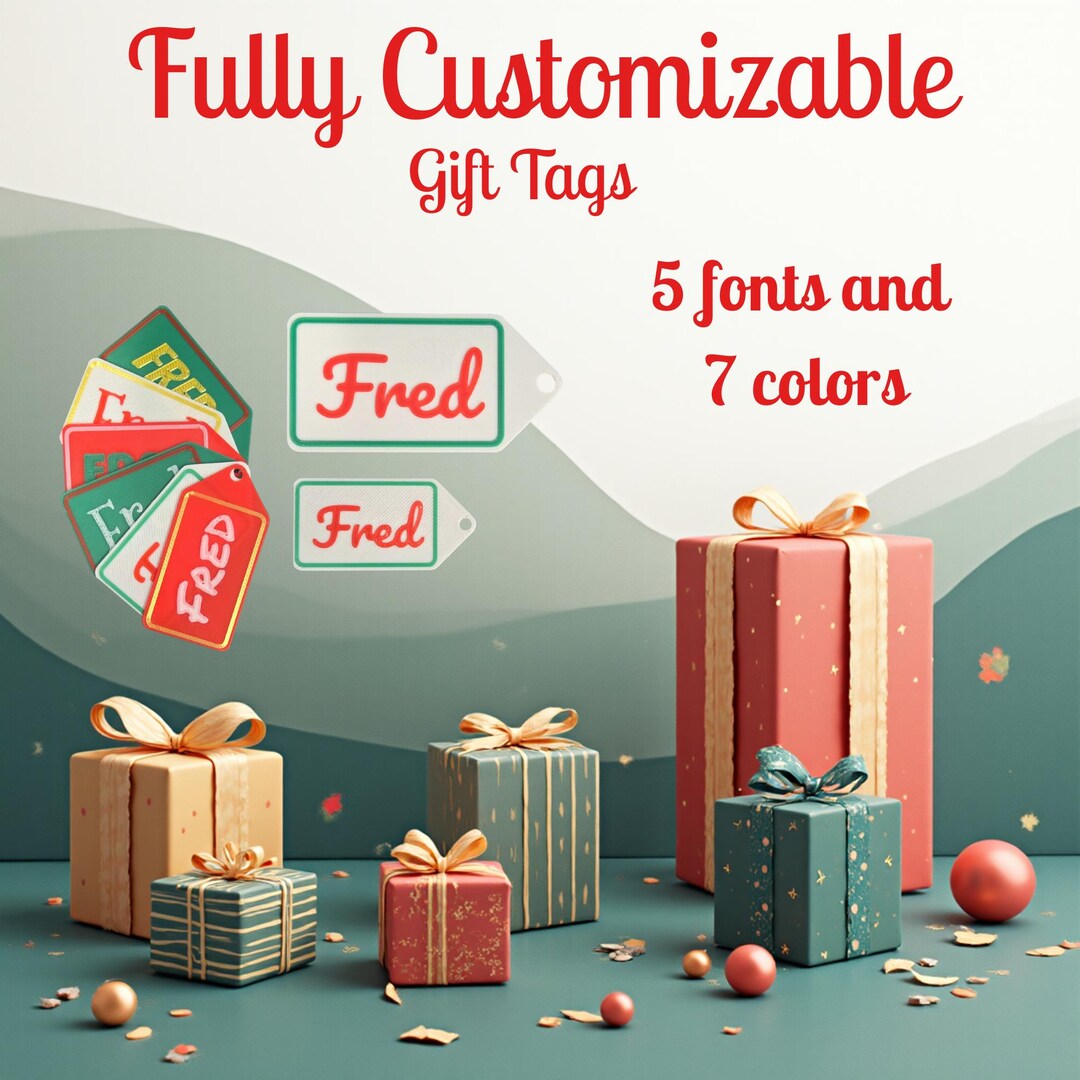 Custom 3D Printed Gift Tags | Personalized Holiday Wrapping Labels - Etsy