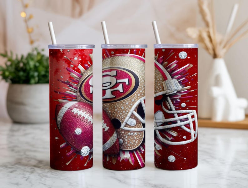 PACK OF 16+ San Francisco Football Tumbler Wrap – Red & Gold Helmet ...