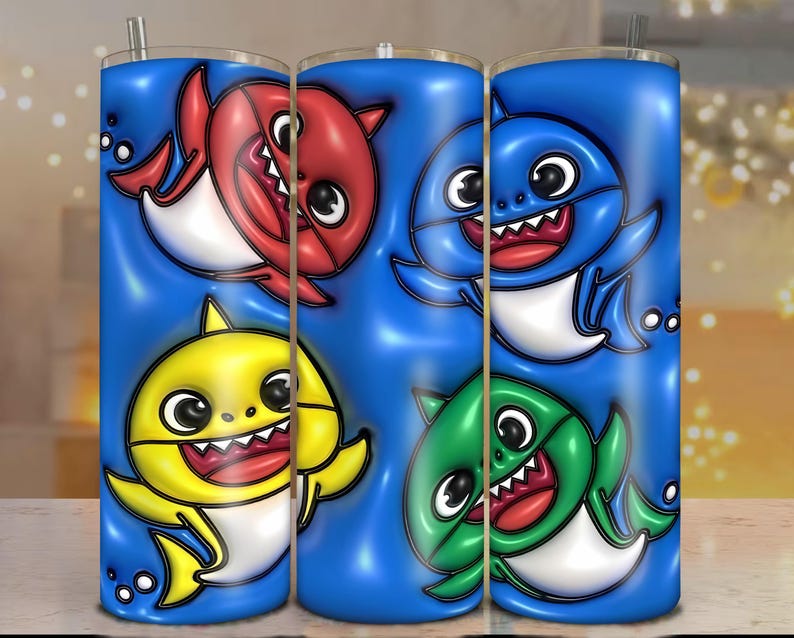 Baby Shark-inspired PNG | Cute Colorful Shark Family Clipart | Blue ...