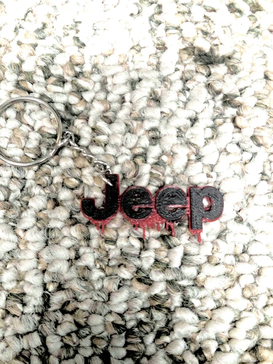 3D Printed Jeep Keychain, Black & Red 'blood' Drip - Etsy
