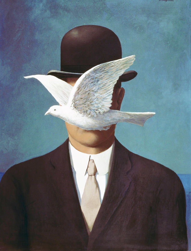 René Magritte 5 Surrealist Art Prints: Veiled Lovers, the Son of Man ...